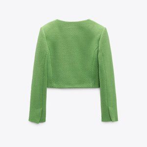 Zara | Jackets & Coats | Zara Textured Crop Jacket | Poshmark